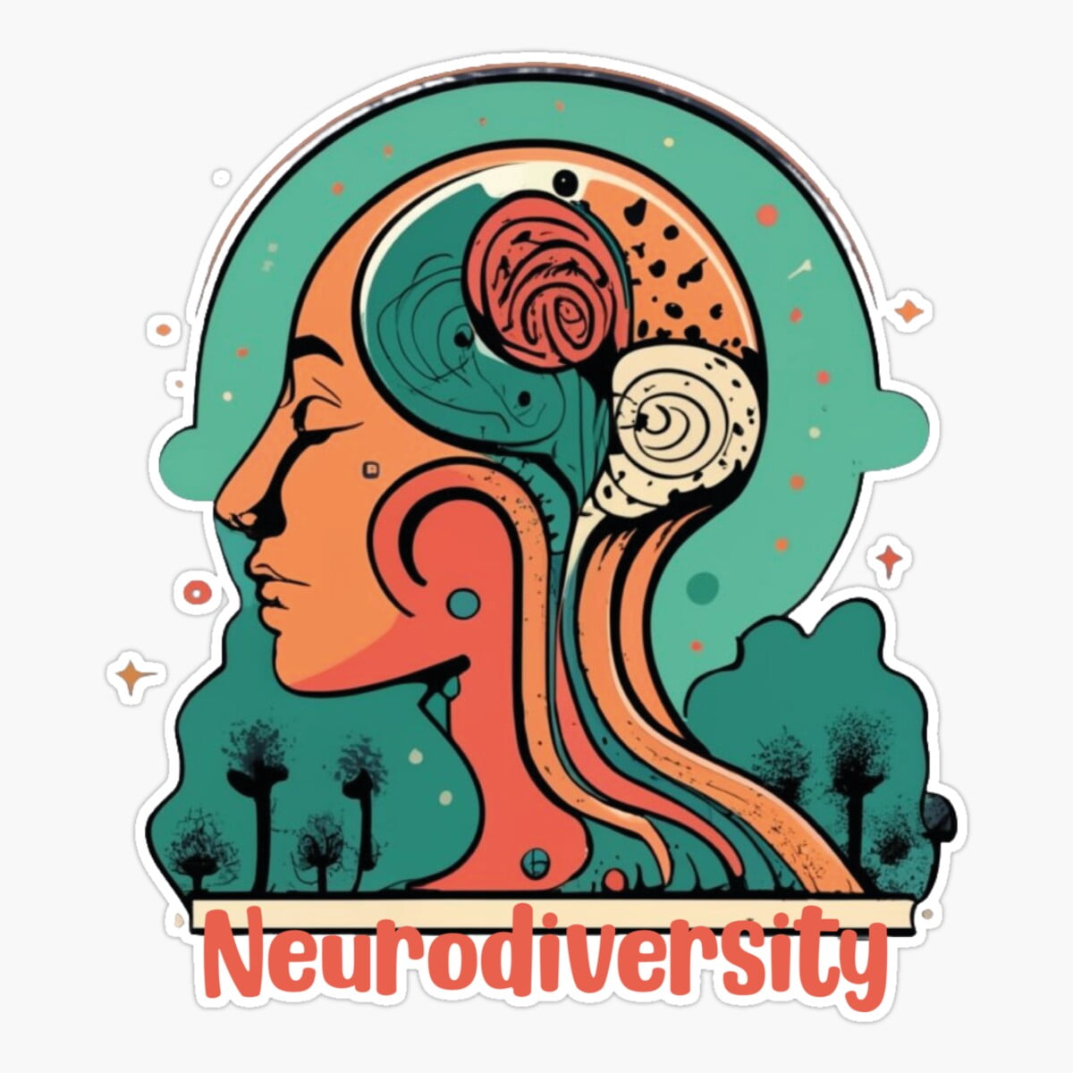 Maneki Neurodiversity Unique Brain Er, Phone Decal Water Bottle ...