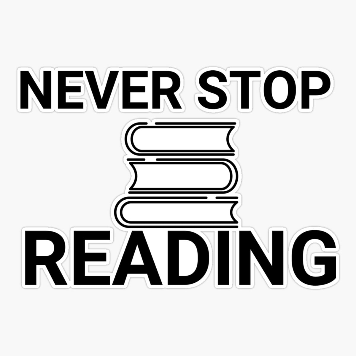 Maneki Never Stop Reading-Git Or Reading Lovers Sticker, Phone Decal ...