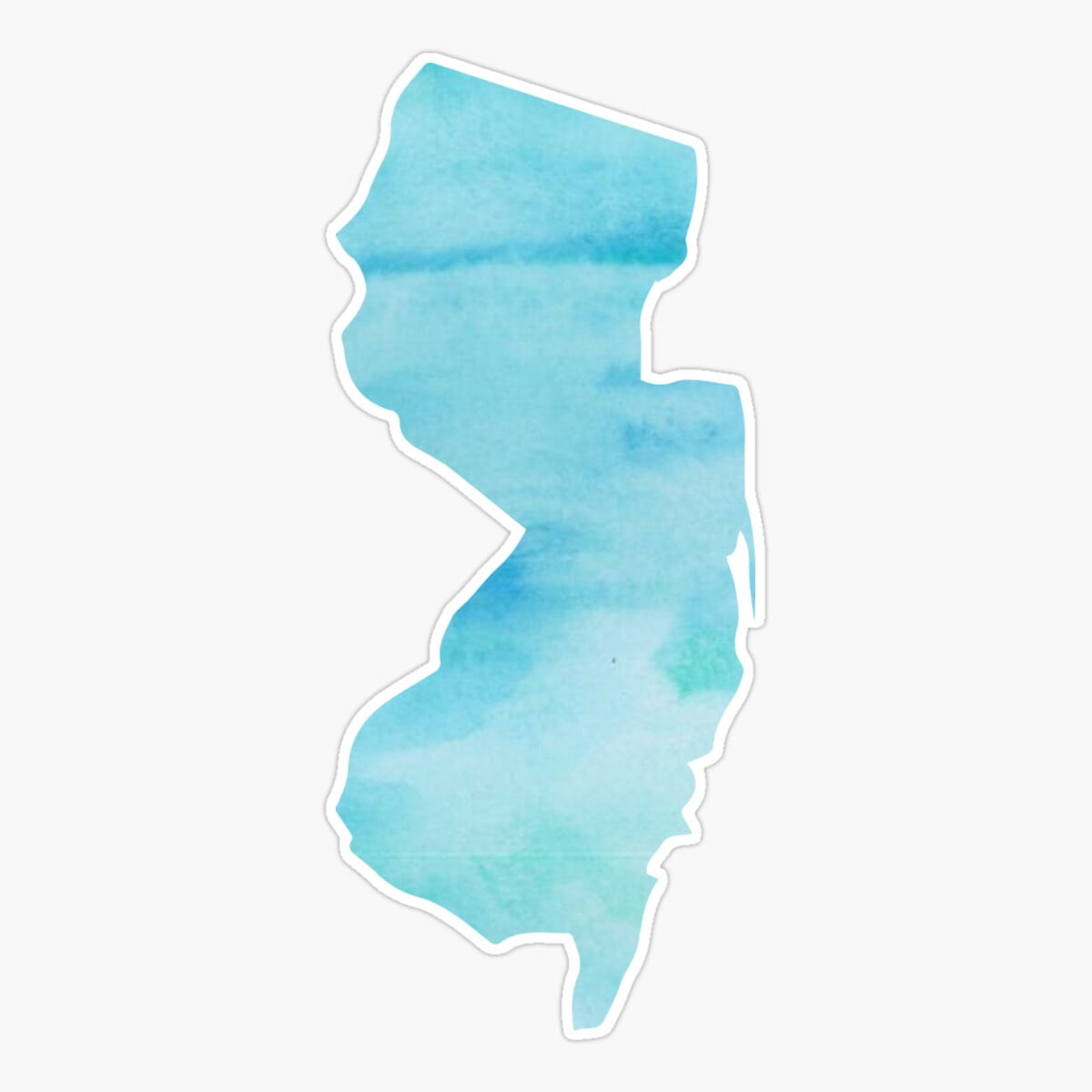 Maneki New Jersey State Blue Watercolor Sticker, Phone Decal Water ...