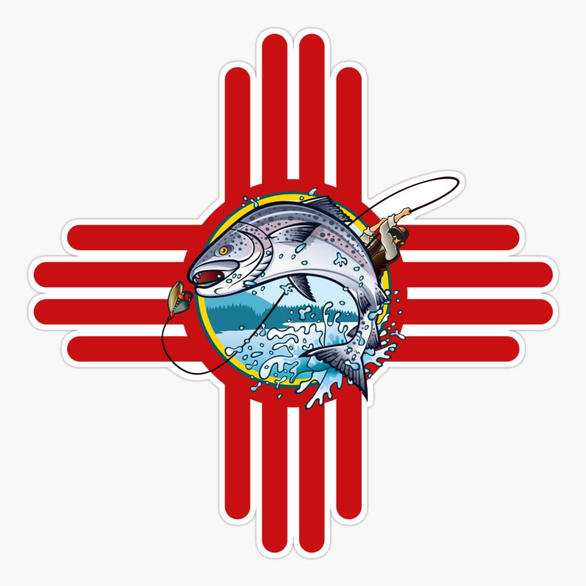 Maneki New Mexico Lag Trout Ishing Isher Man Shirt New Mexico Zia Trout ...