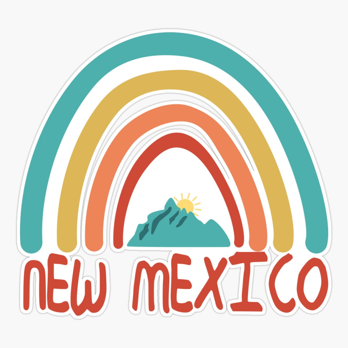 Maneki New Mexico Retro Vintage Rainbow - New Mexico Mountain Souvenir ...