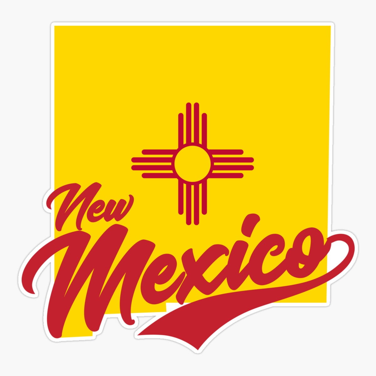 Maneki New Mexico State Map And Lag Sticker, Phone Decal Water Bottle ...