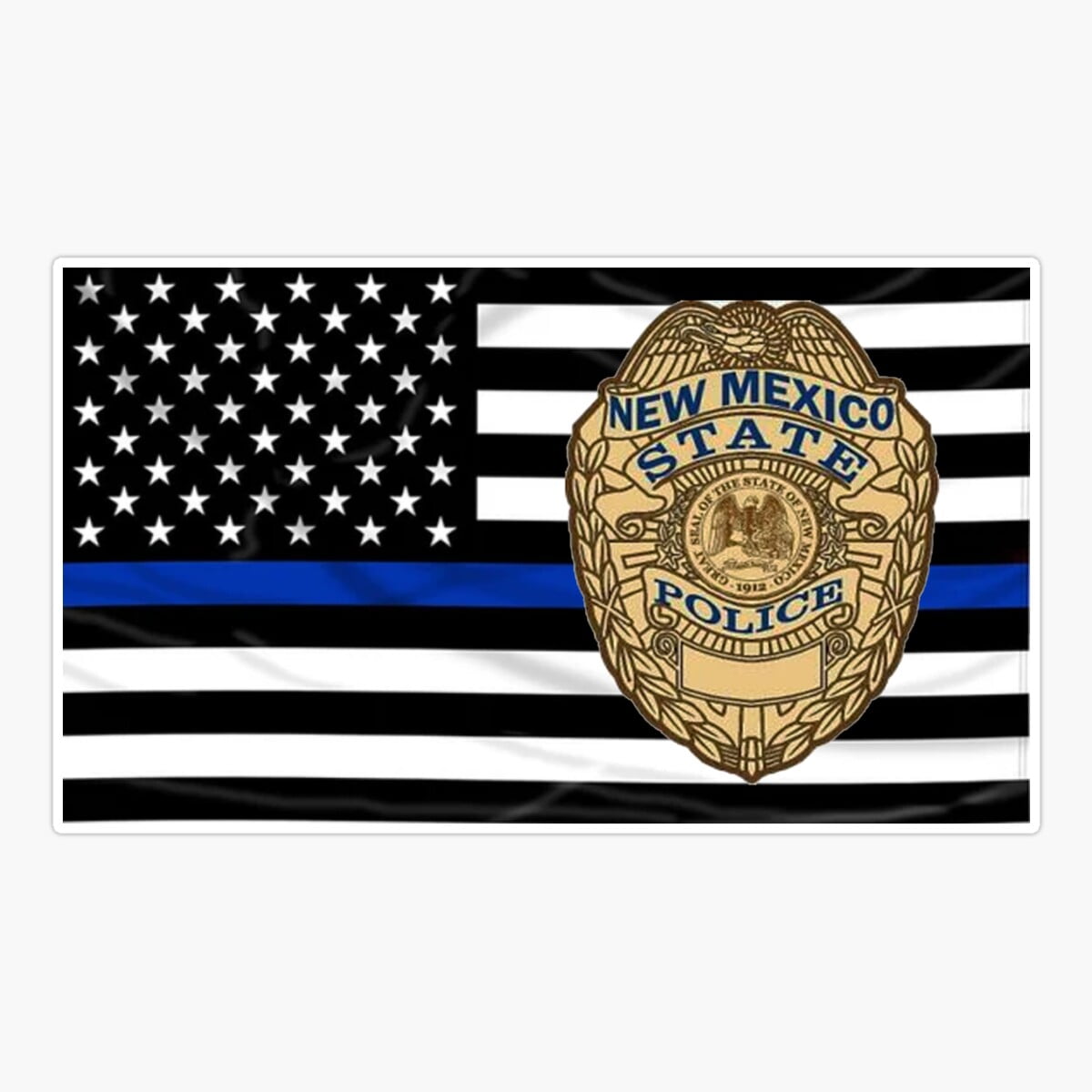 Maneki New Mexico State Police Blue Line Lag Sticker, Phone Decal Water ...
