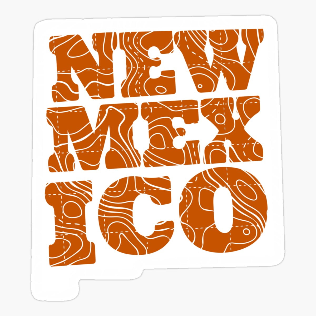 Maneki New Mexico State Topography Sticker, Phone Decal Water Bottle ...