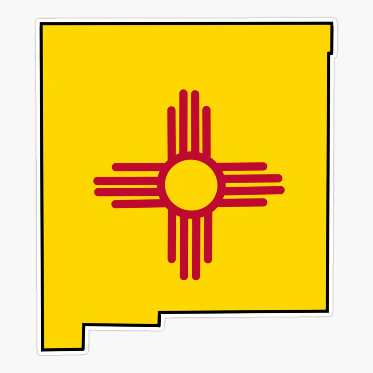 Maneki New Mexico State With State Lag Sticker, Phone Decal Water ...