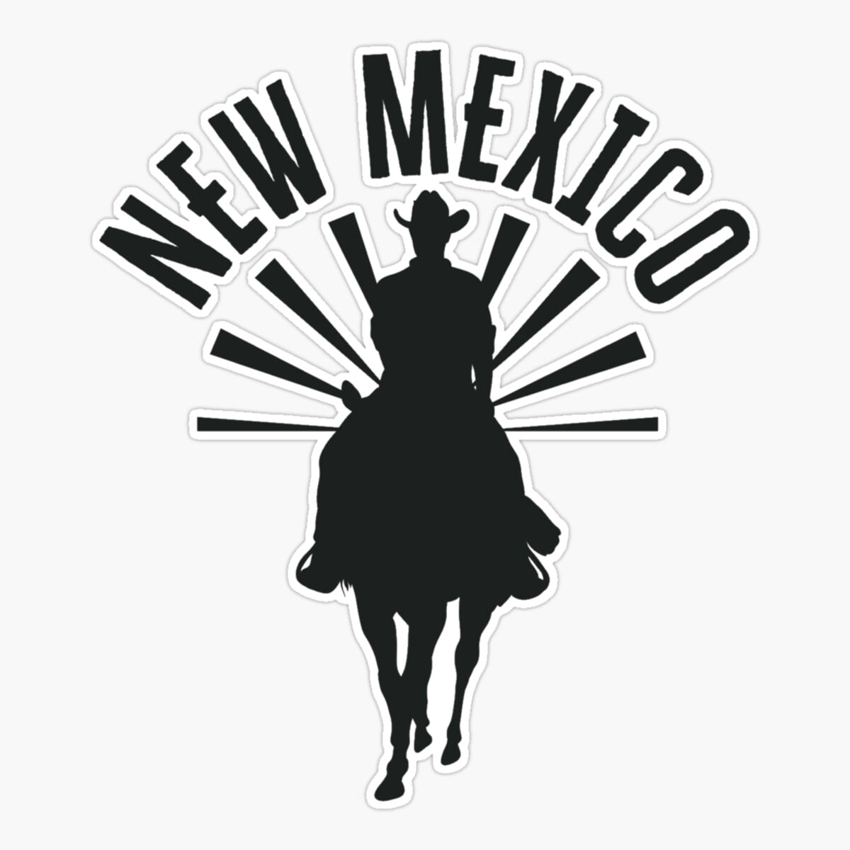 Maneki New Mexico Sunrise (Black) Sticker, Phone Decal Water Bottle ...