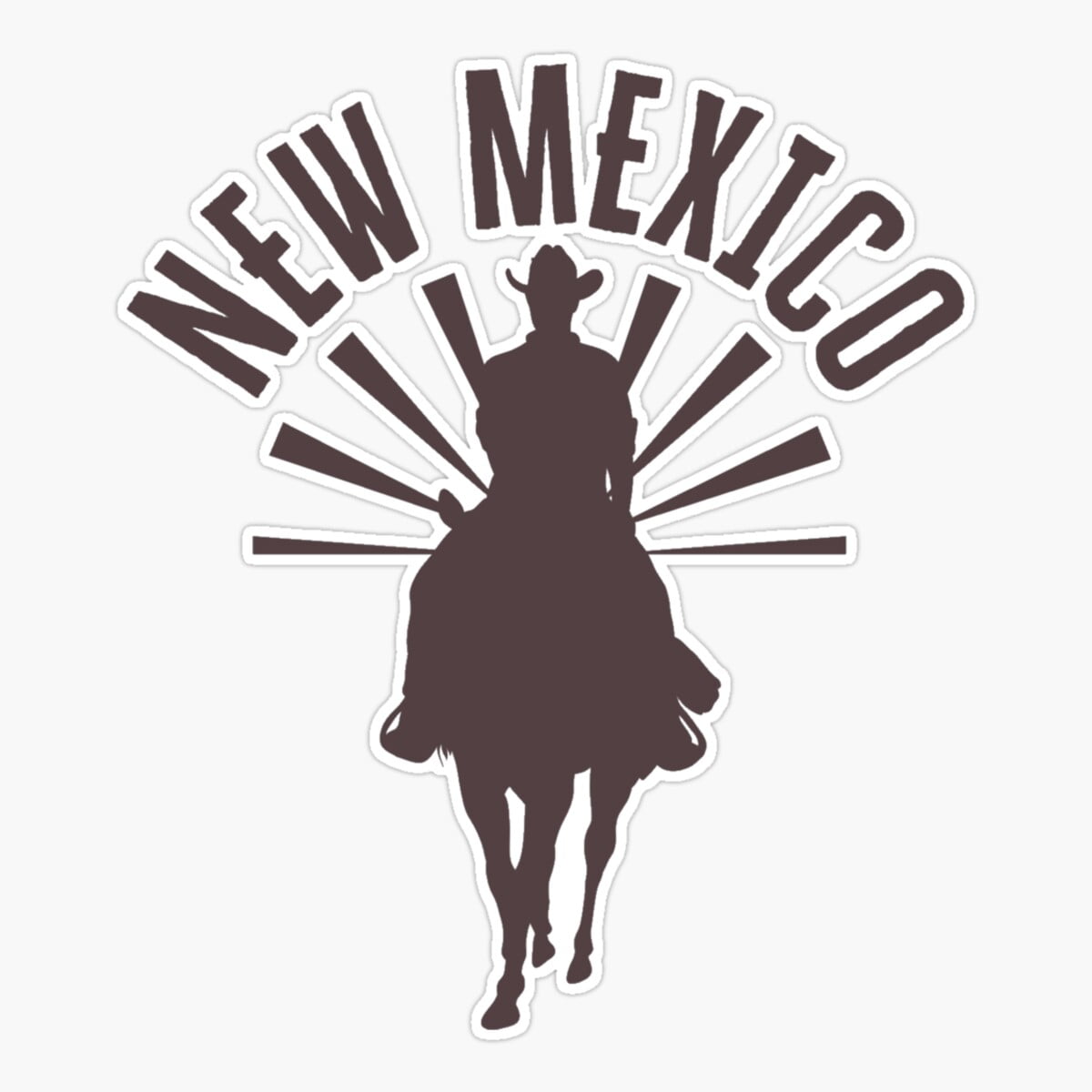 Maneki New Mexico Sunrise (Brown) Sticker, Phone Decal Water Bottle ...