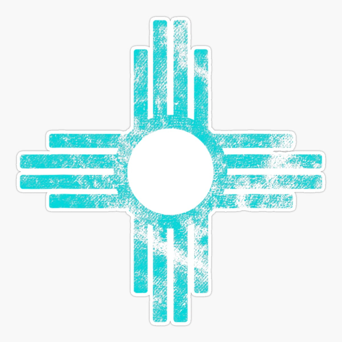 Maneki New Mexico Tshirt - Zia Symbol Distressed Sticker, Phone Decal ...