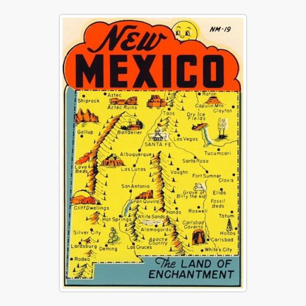 Maneki New Mexico Vintage Travel Decal - Land O Enchantment Sticker ...