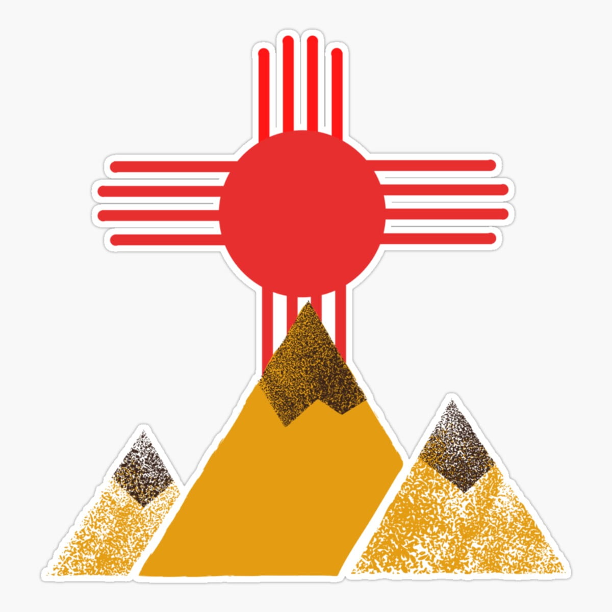 Maneki New Mexico - Zia Mountain Sticker, Phone Decal Water Bottle ...