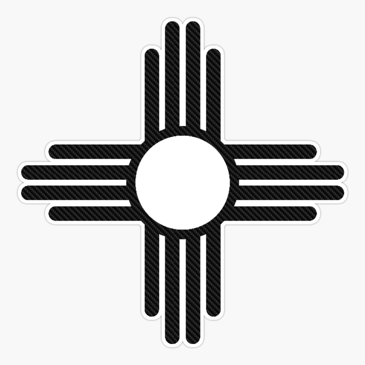 Maneki New Mexico Zia Sun Carbon Iber Sticker, Phone Decal Water Bottle ...