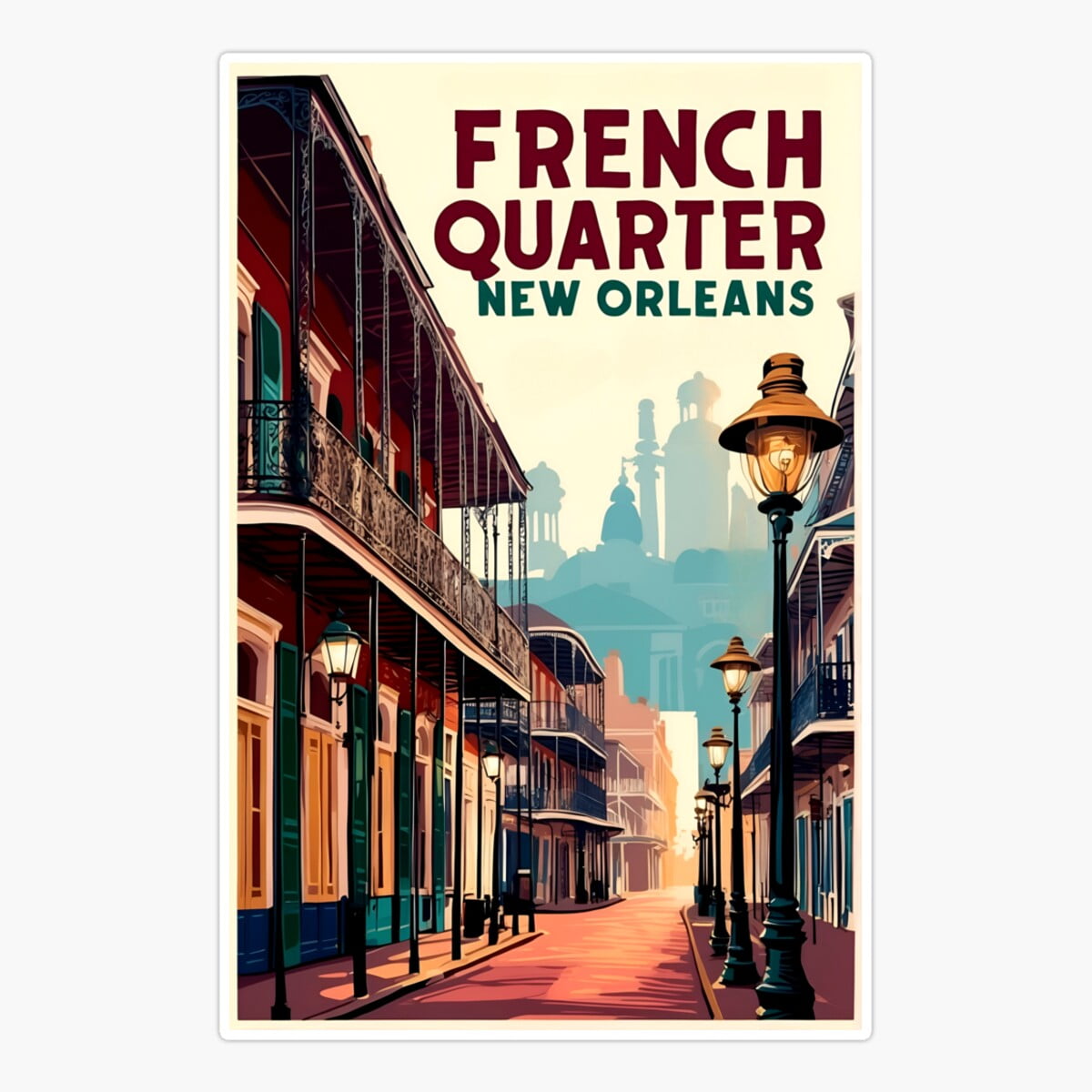 Maneki New Orleans Nostalgia: Vintage Drawing Of The French Quarter ...