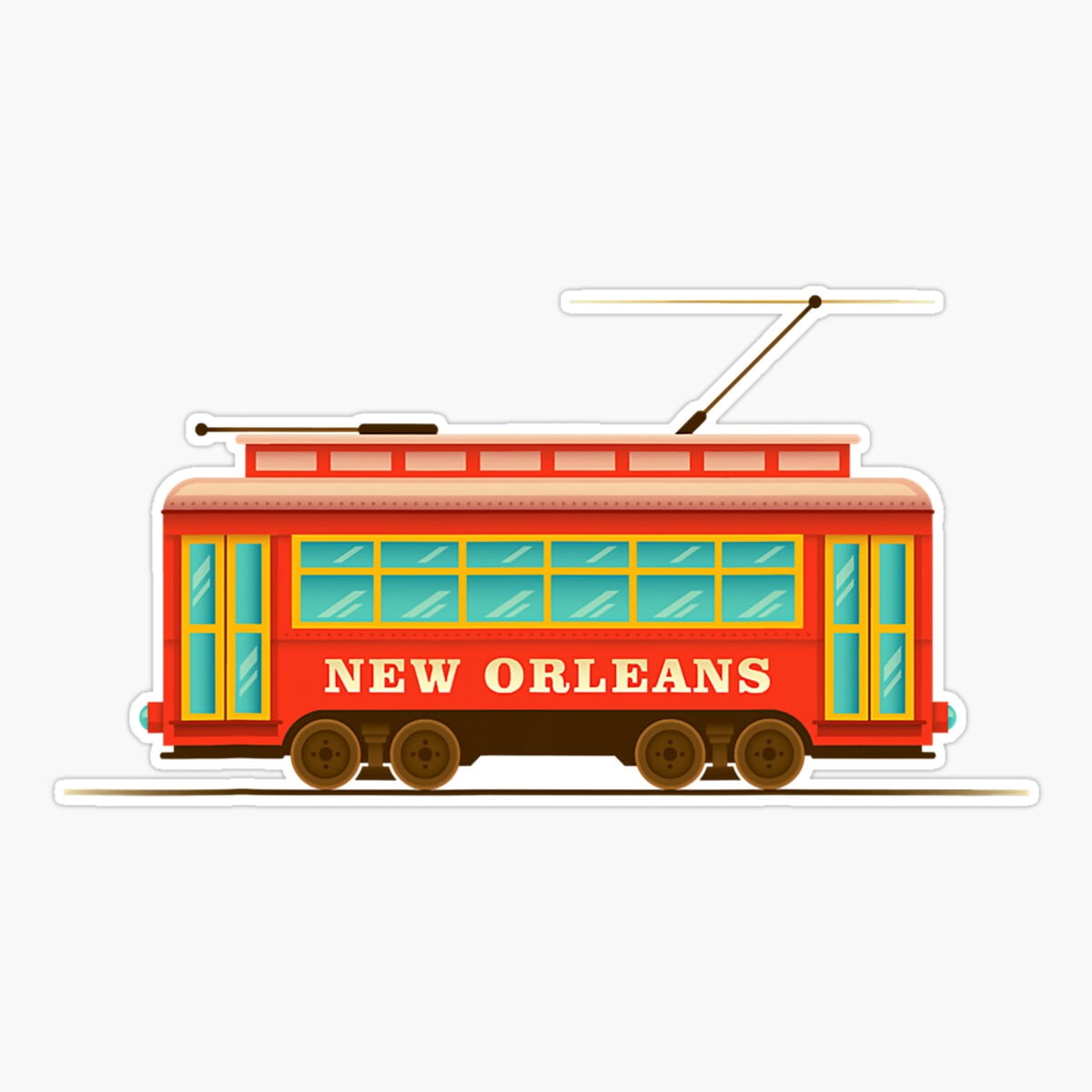 Maneki New Orleans Streetcar Trolley Retro Style Er, Phone Decal Water ...
