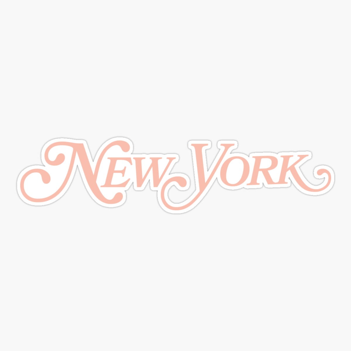 Maneki New York City Pink Cursive Sticker, Phone Decal Water Bottle ...