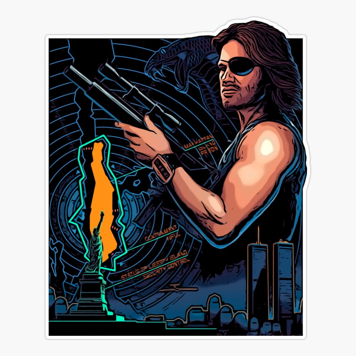 Maneki New York Cult Horror Movie Sticker, Phone Decal Water Bottle ...