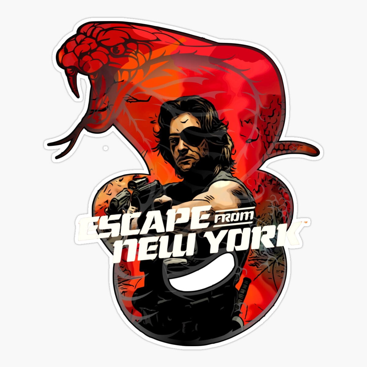 Maneki New York Horror Cult Movie Sticker, Phone Decal Water Bottle ...