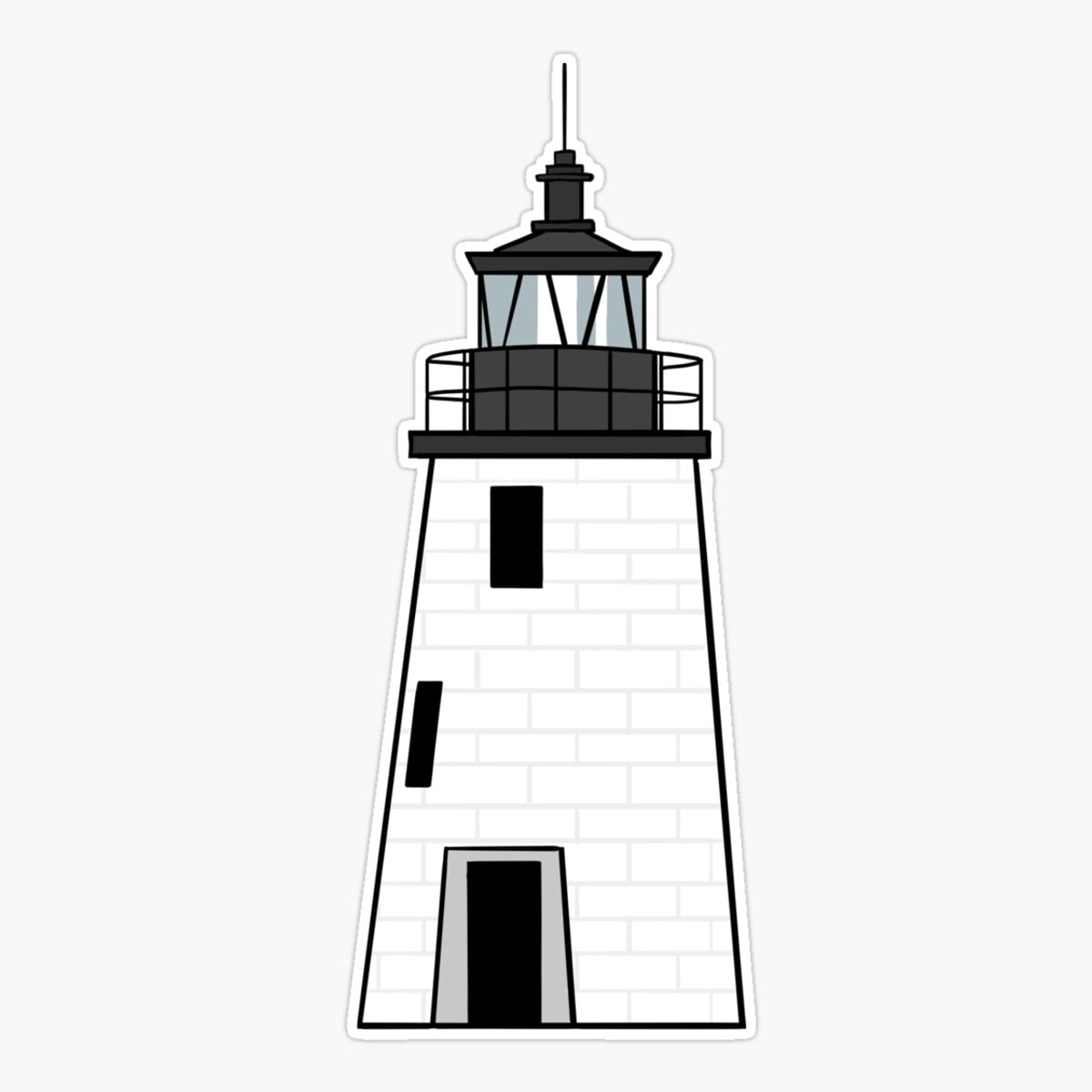 Maneki Newport Harbor Lighthouse, Goat Island Sticker, Phone Decal ...