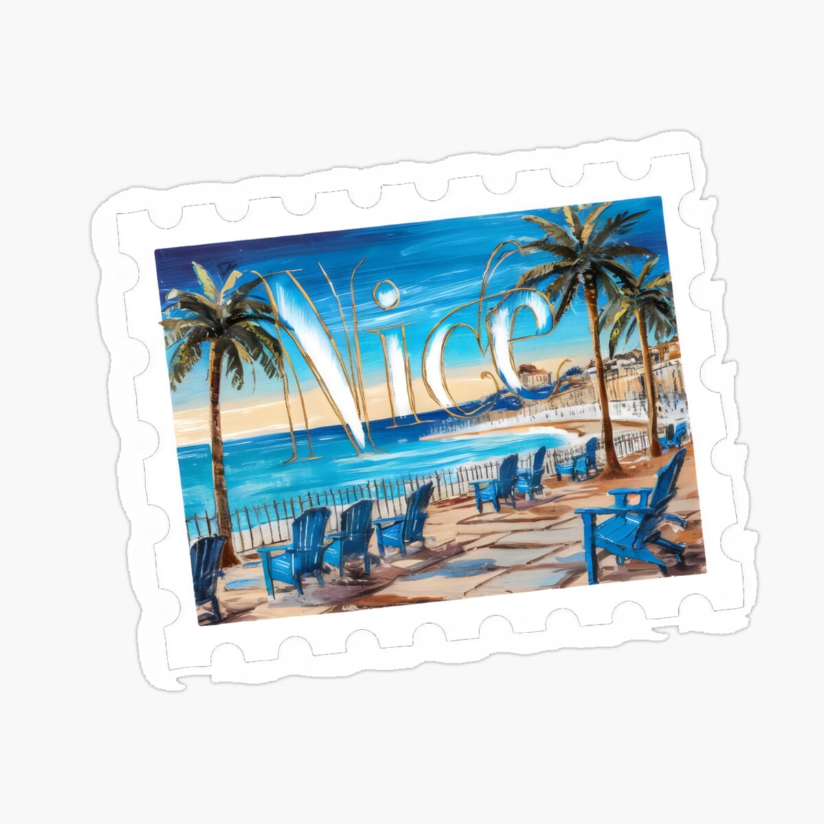 Maneki Nice, France: Retro French Riviera Vacation Art- Travel Nice ...