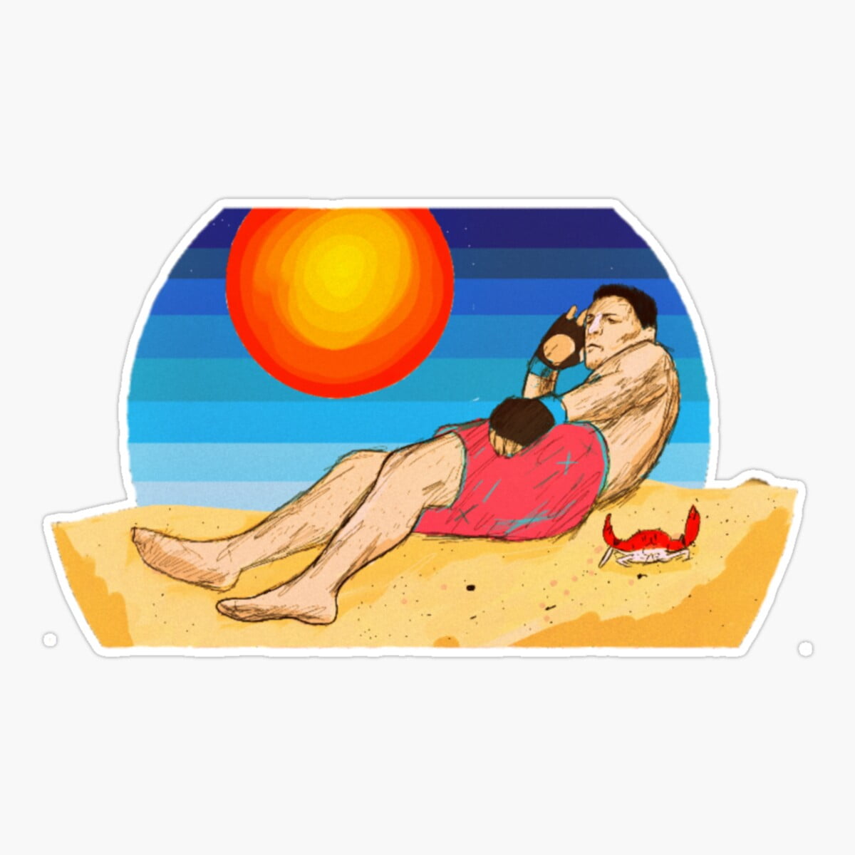 Maneki Nickbeached Diaz - Fight Island Sticker, Phone Decal Water ...