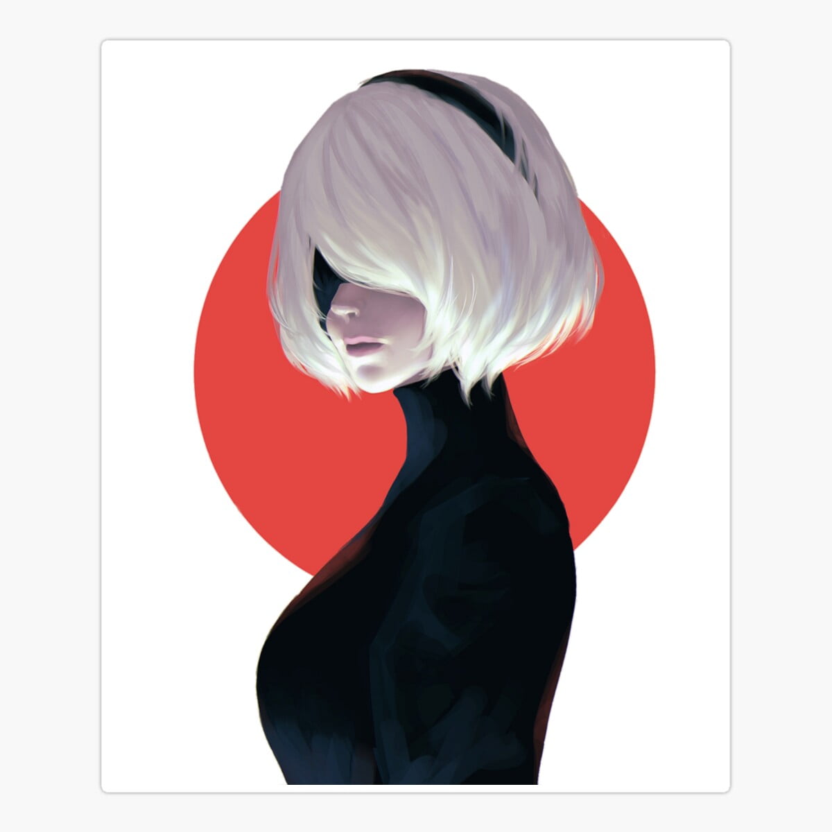 Maneki Nier Automata 2B Sticker, Phone Decal Water Bottle Stickers Car ...