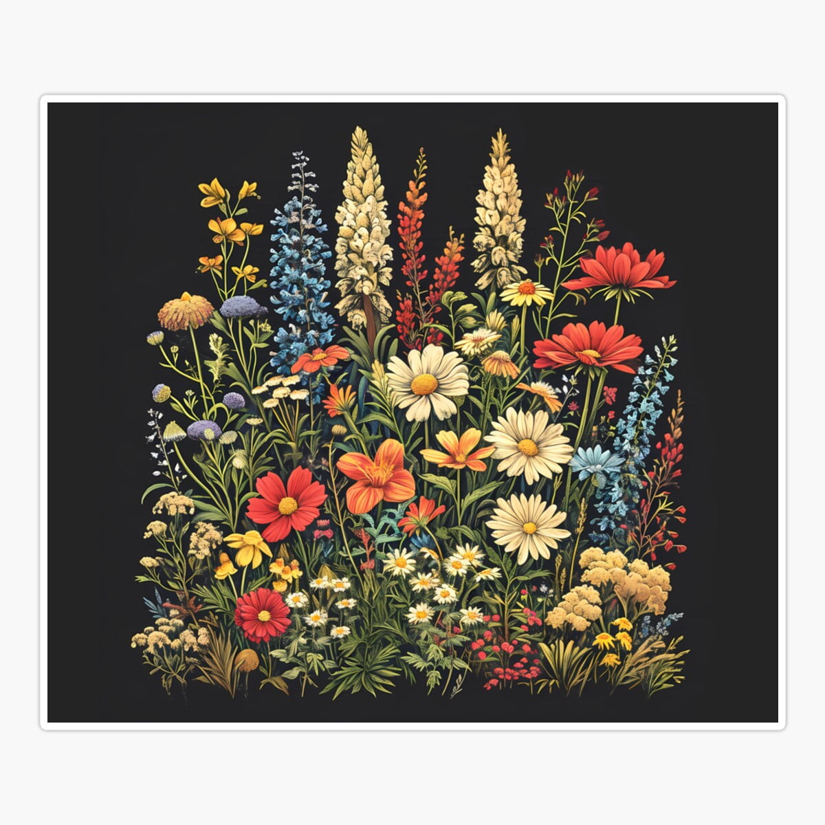 Maneki Night Garden Aesthetic Dark Cottagecore Wild Flowers Dark ...