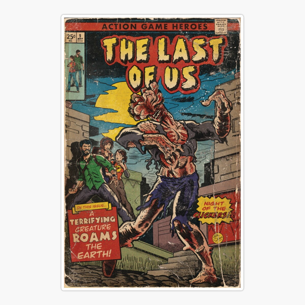 Maneki Night Of The Clickers - Comic Book Cover Fan Art Sticker, Phone ...