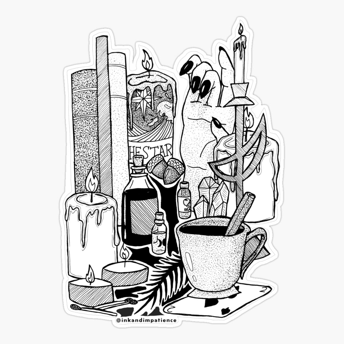 Maneki Night Witch Altar Er, Phone Decal Water Bottle Stickers Car ...