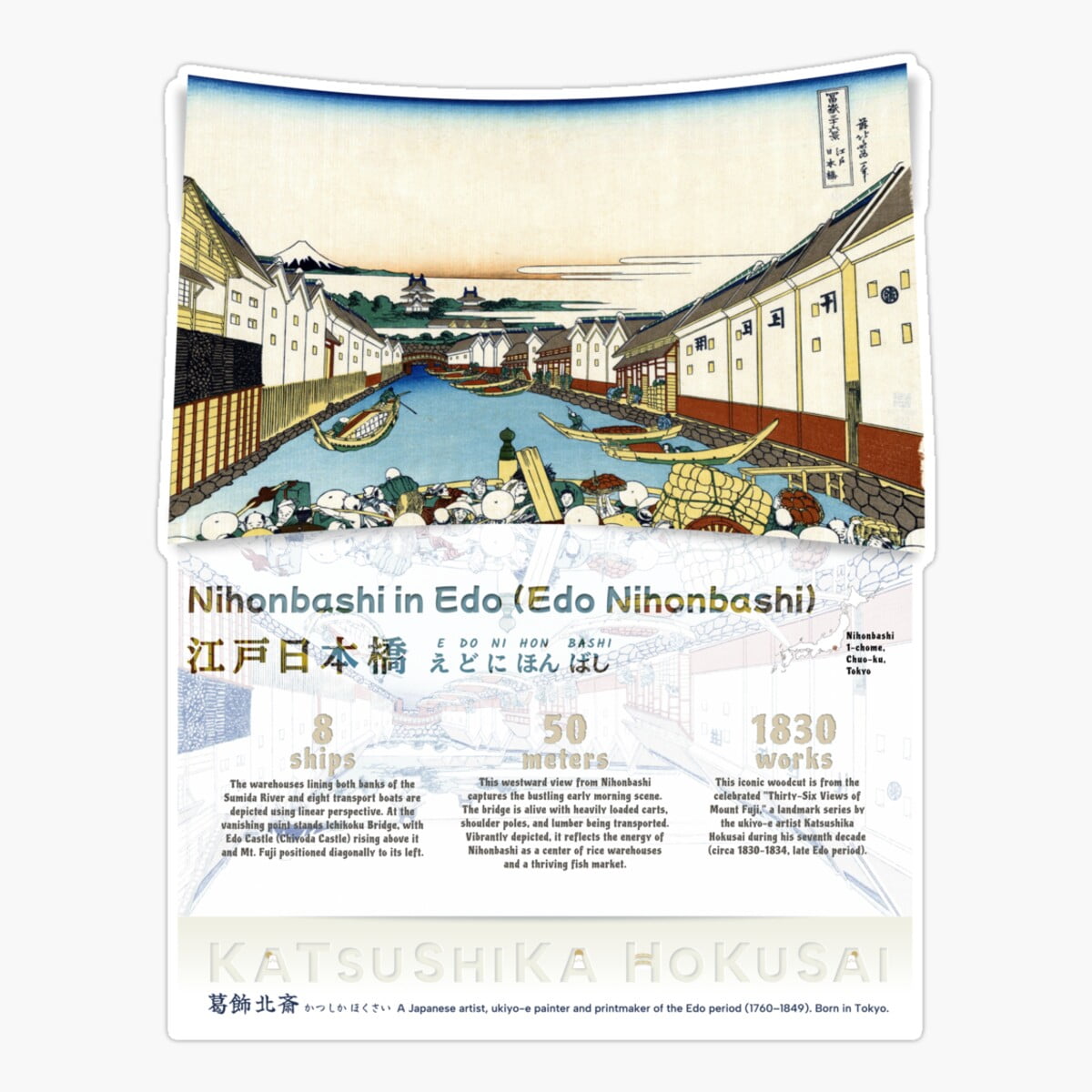Maneki Nihonbashi In Edo (Edo Nihonbashi) | Hokusai Japanese Art ...