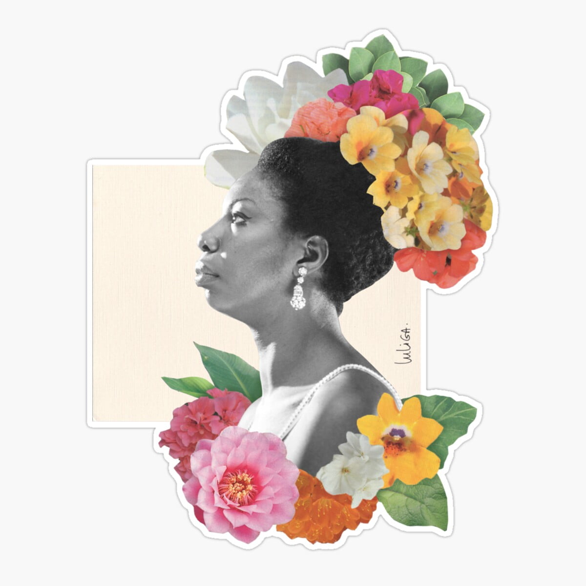 Maneki Nina Simone Collage Sticker, Phone Decal Water Bottle Stickers ...