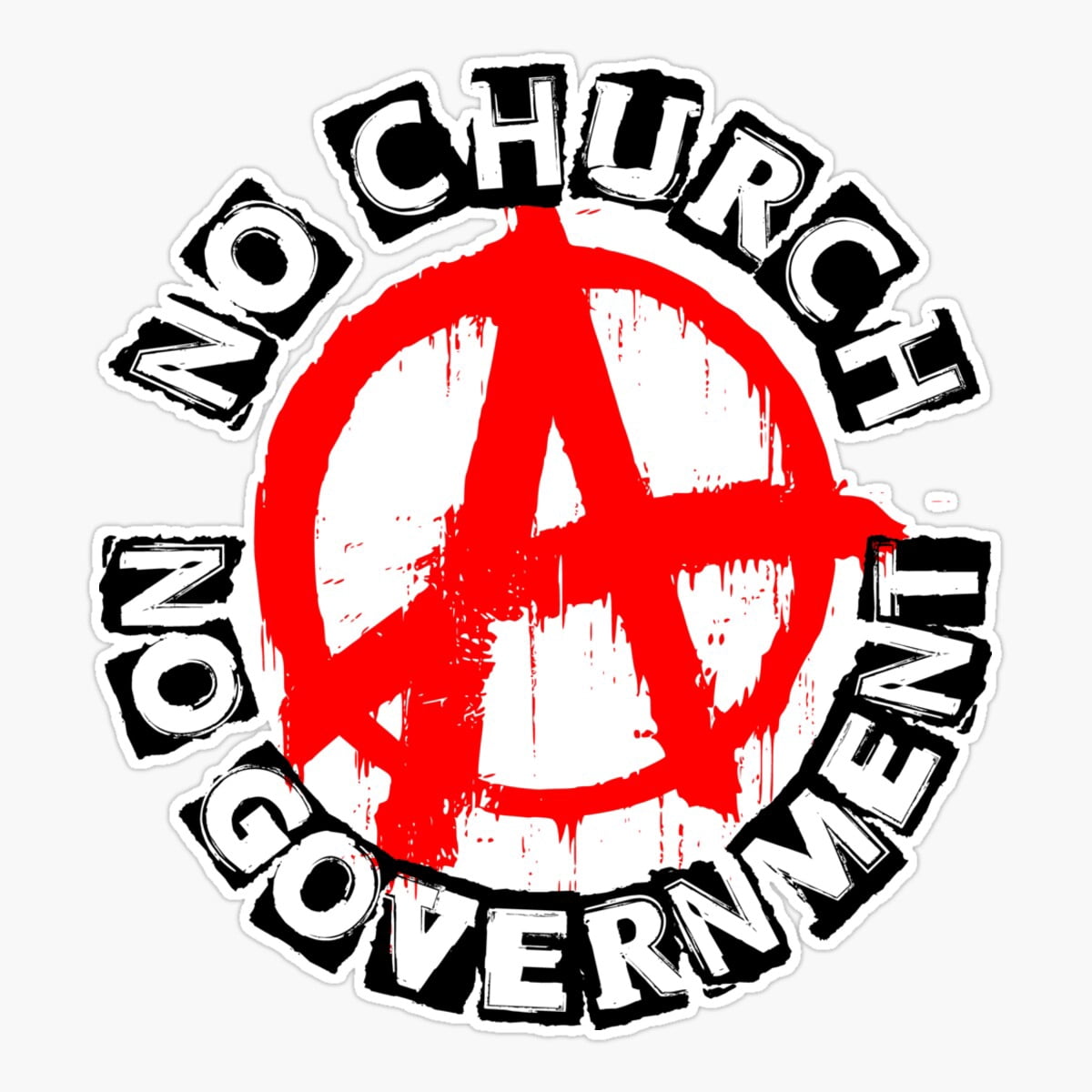 Maneki No Church No Government Sticker, Phone Decal Water Bottle ...