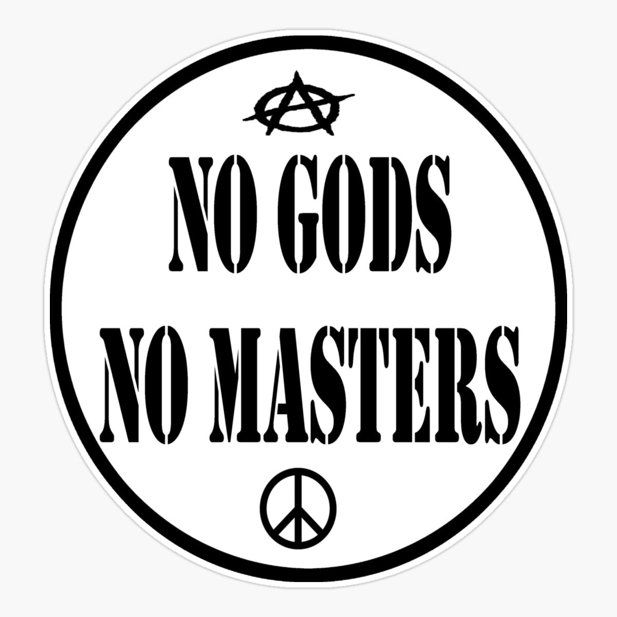 Maneki No Gods No Masters Sticker, Phone Decal Water Bottle Stickers ...