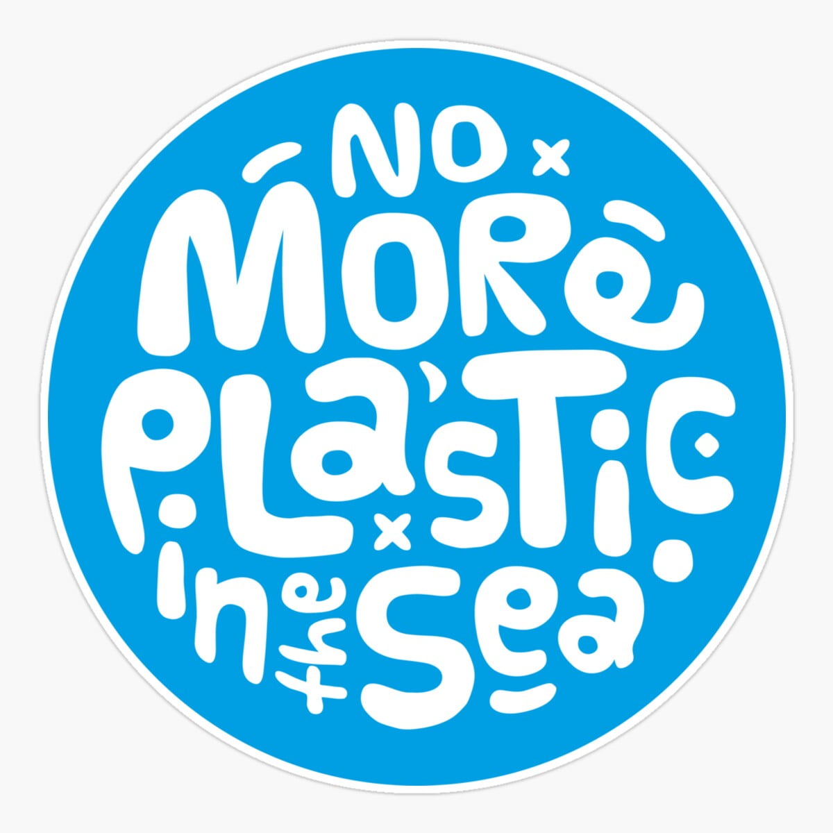 Maneki No More Plastic In The Sea - Plastic Pollution Logo Sticker ...
