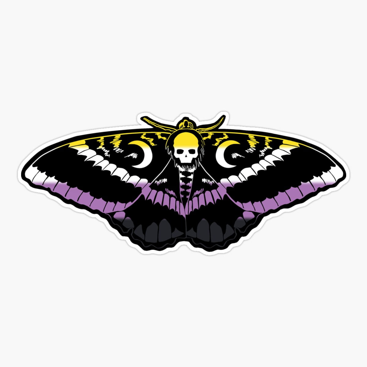 Maneki Non Binary Pride Lag Death‘S Head Hawkmoth Er, Phone Decal Water ...