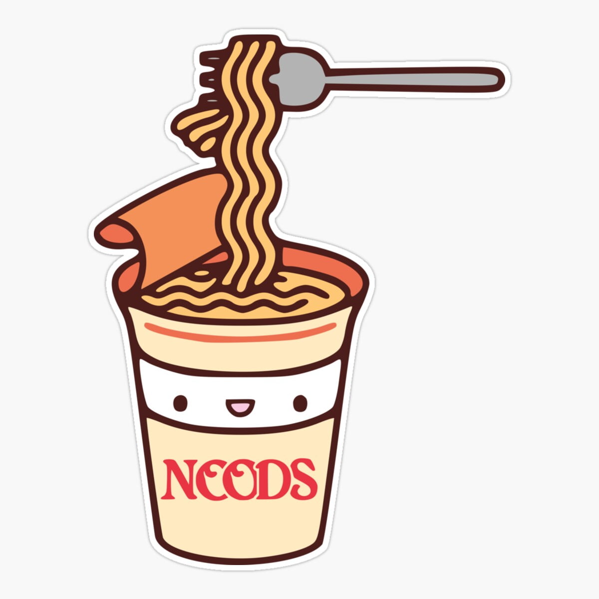 Maneki Noods Cup O Noodles Sticker, Phone Decal Water Bottle Stickers ...