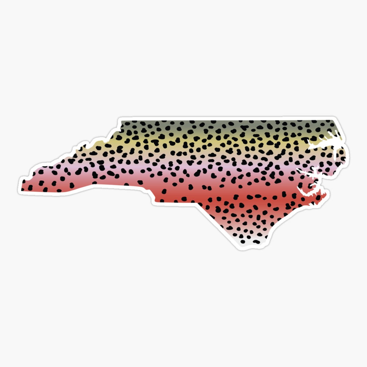 Maneki North Carolina State Rainbow Trout Skin Er, Phone Decal Water ...