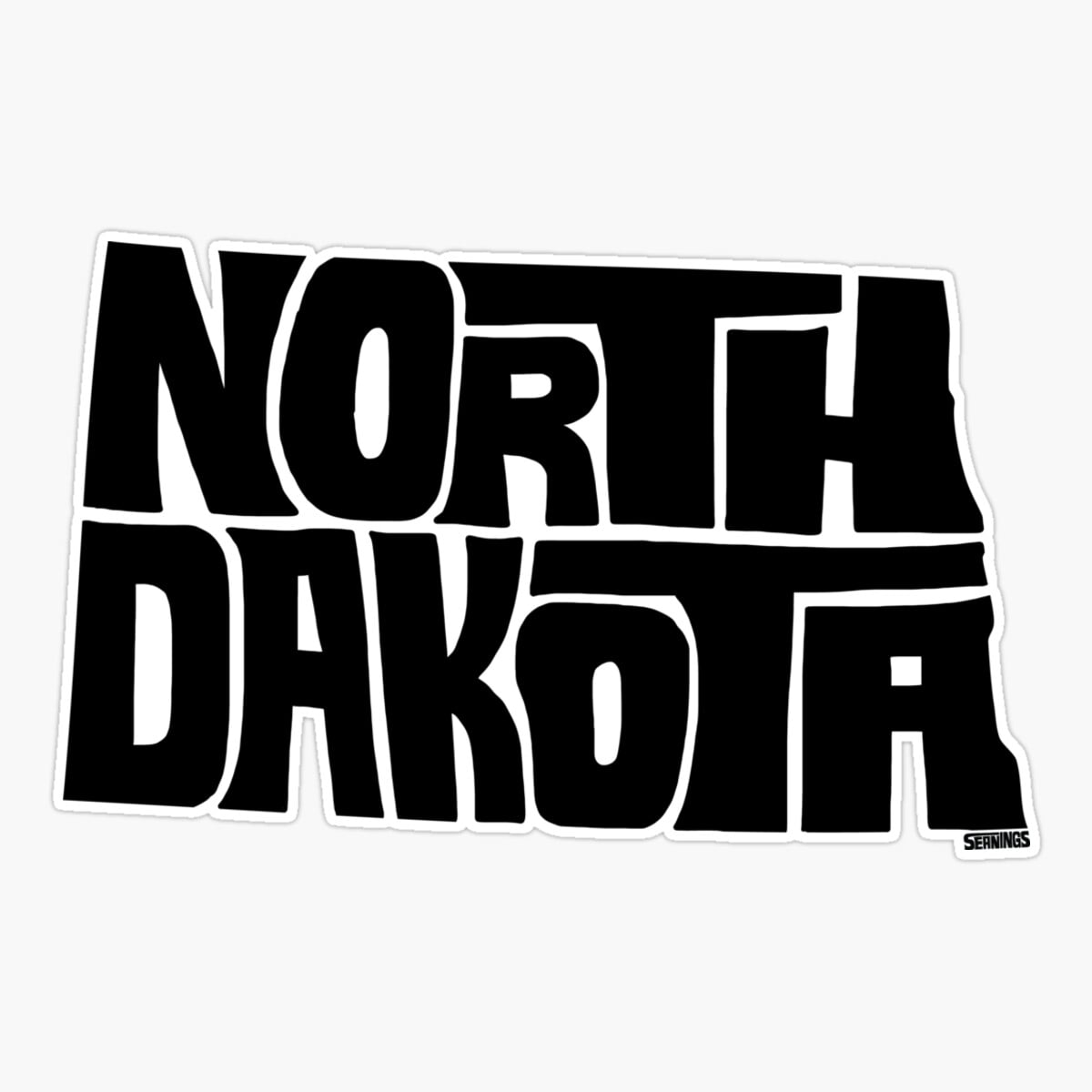 Maneki North Dakota Sticker, Phone Decal Water Bottle Stickers Car ...