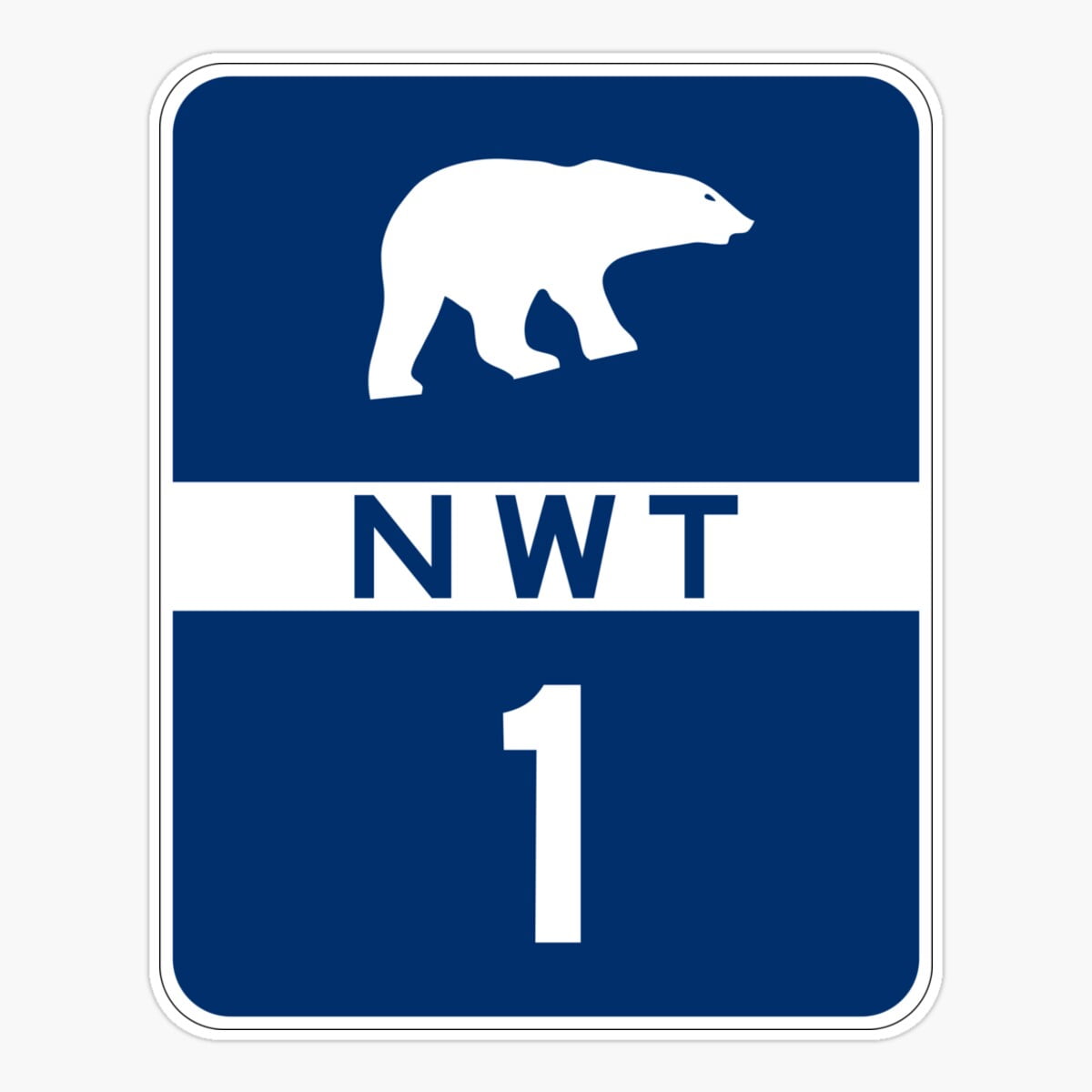 Maneki Northwest Territories Highway 1 Sign Sticker, Phone Decal Water ...