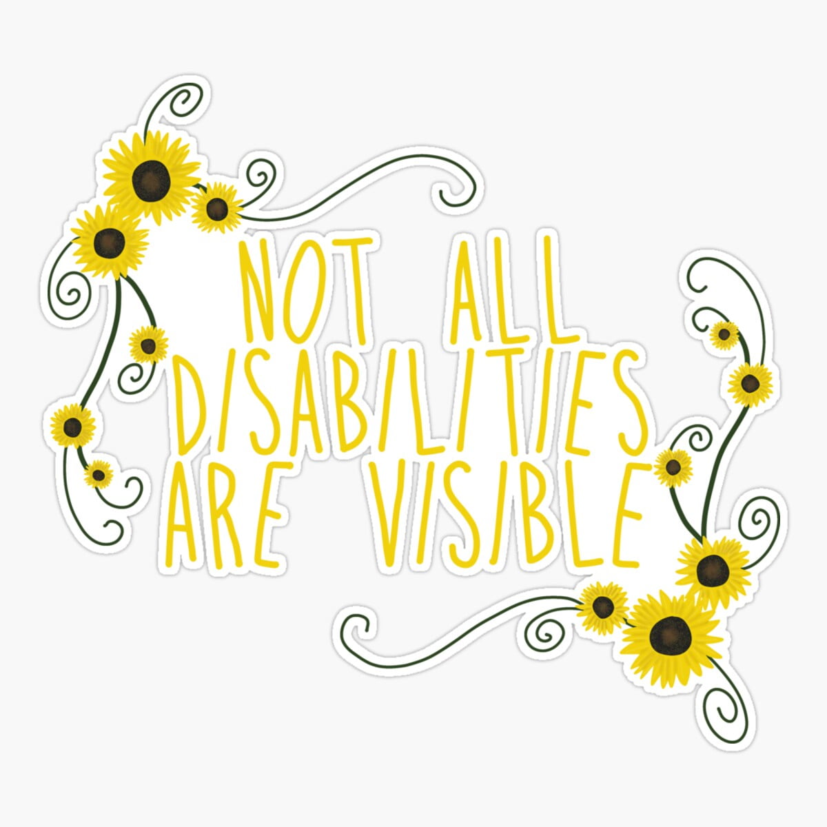 Maneki Not All Disabilities Are Visible Er, Phone Decal Water Bottle ...