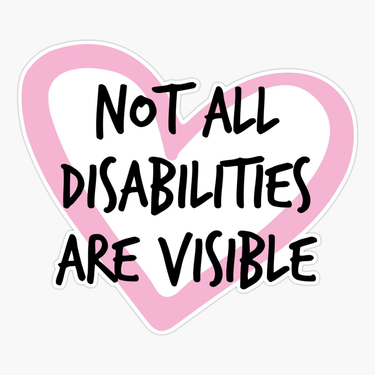 Maneki Not All Disabilities Are Visible (Pink) Er, Phone Decal Water ...