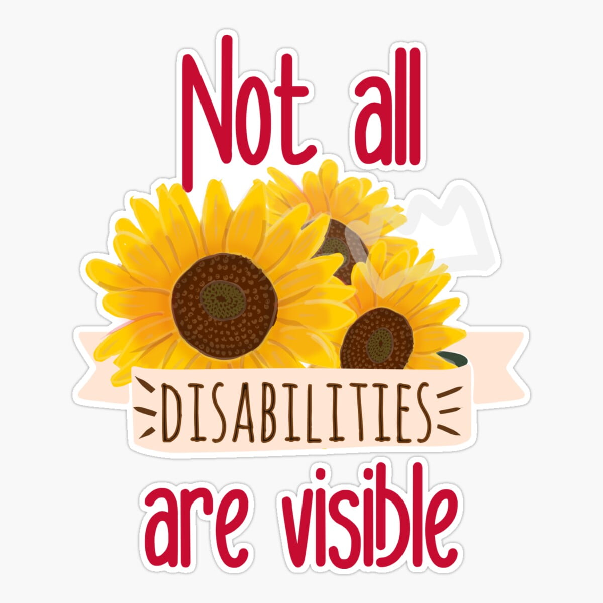 Maneki Not All Disabilities Are Visible (Suower) Er, Phone Decal Water ...