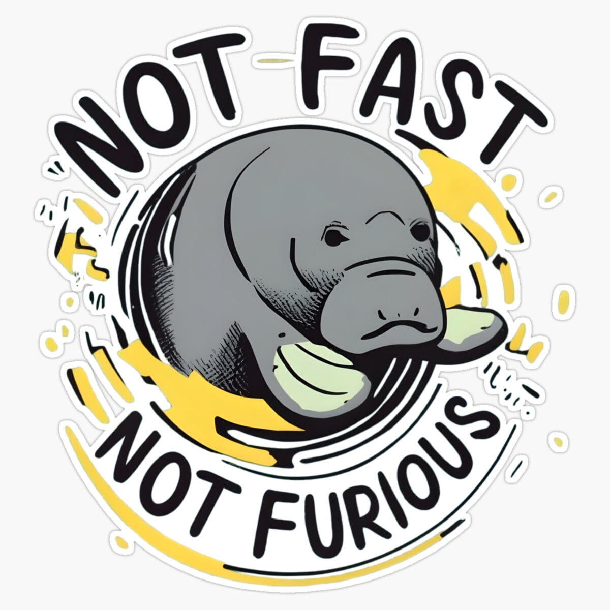 Maneki Not Fast Not Furious - Life In The Manatee Lane Er, Phone Decal ...