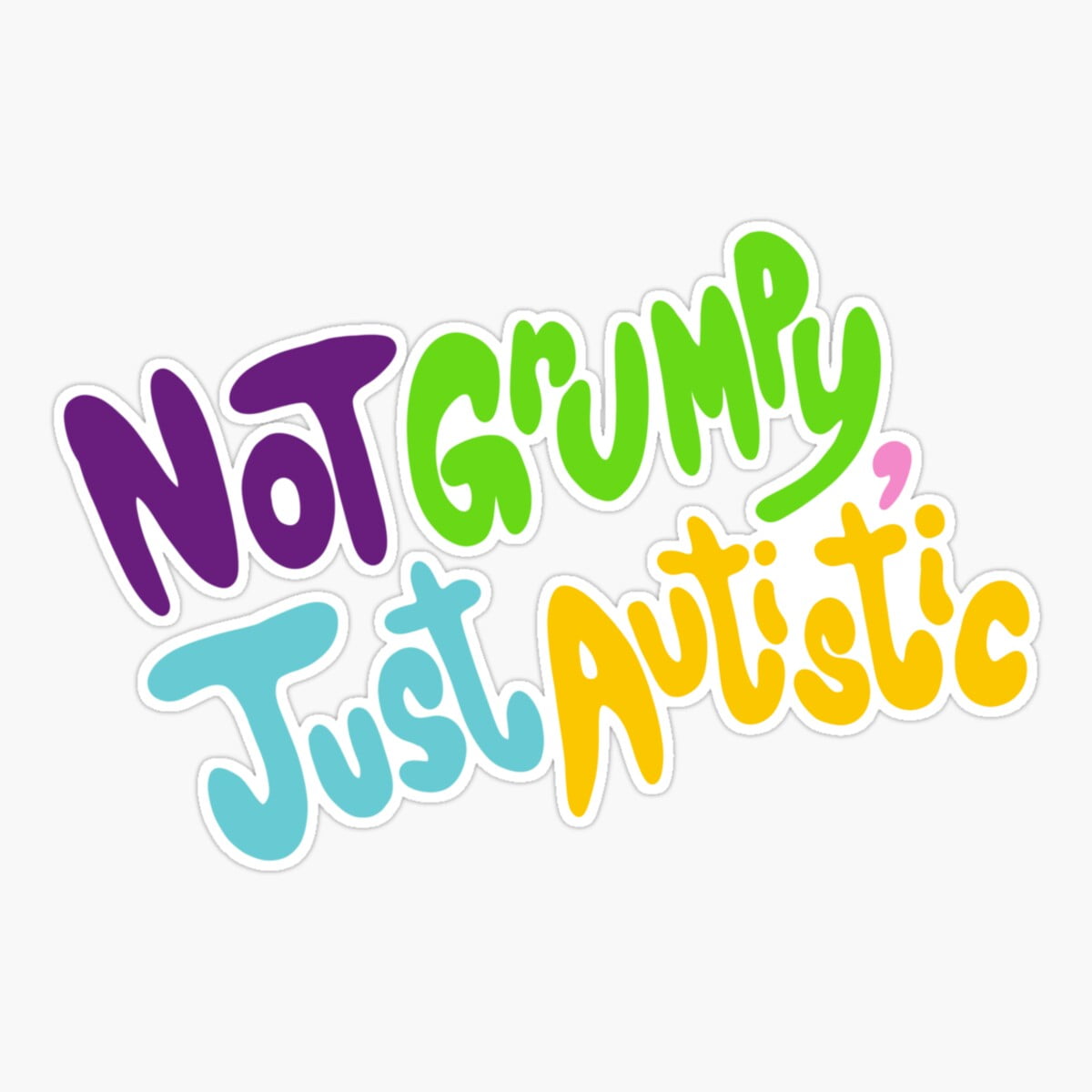 Maneki Not Grumpy, Just Autistic #2 Er, Phone Decal Water Bottle ...