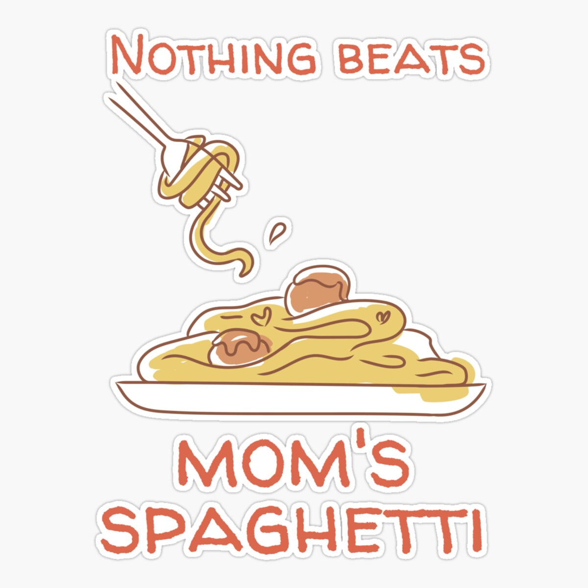 Maneki Nothing Beats Mom'S Spaghetti Sticker, Phone Decal Water Bottle ...