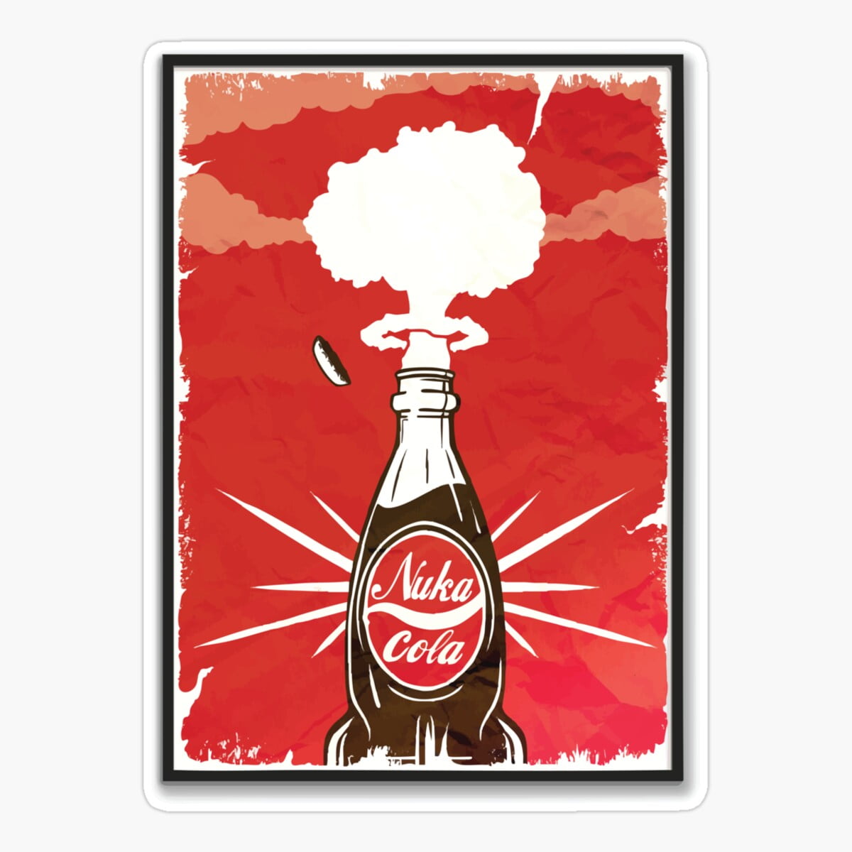 Maneki Nuka Cola Mushroom Cloud Advert Sticker, Phone Decal Water ...