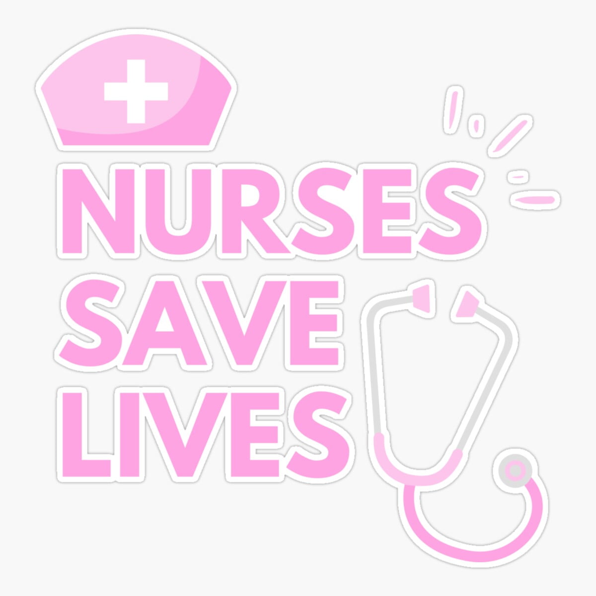 Maneki Nurses Save Lives Cute Pink Er, Phone Decal Water Bottle ...