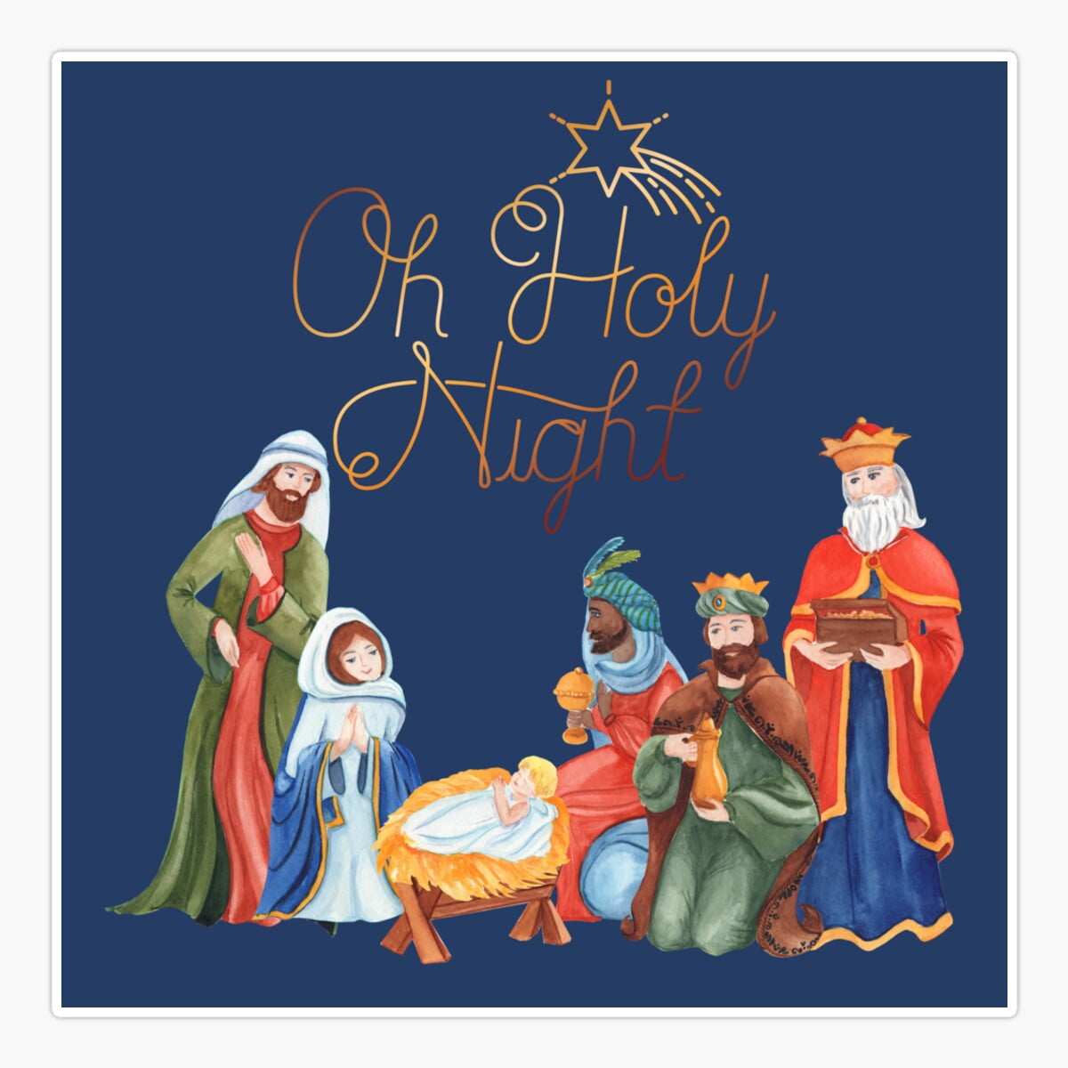 Maneki O Holy Night! Sticker, Phone Decal Water Bottle Stickers Car ...