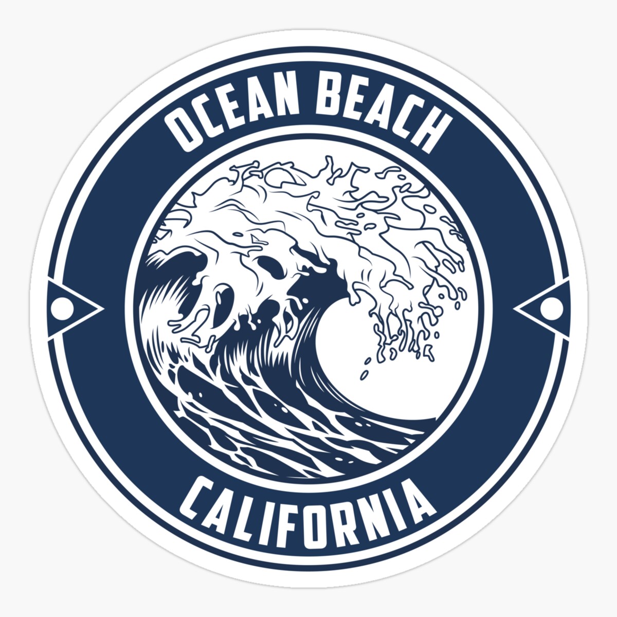 Maneki Ocean Beach,California Retro Waves Sticker Shirt Sweatshirt ...