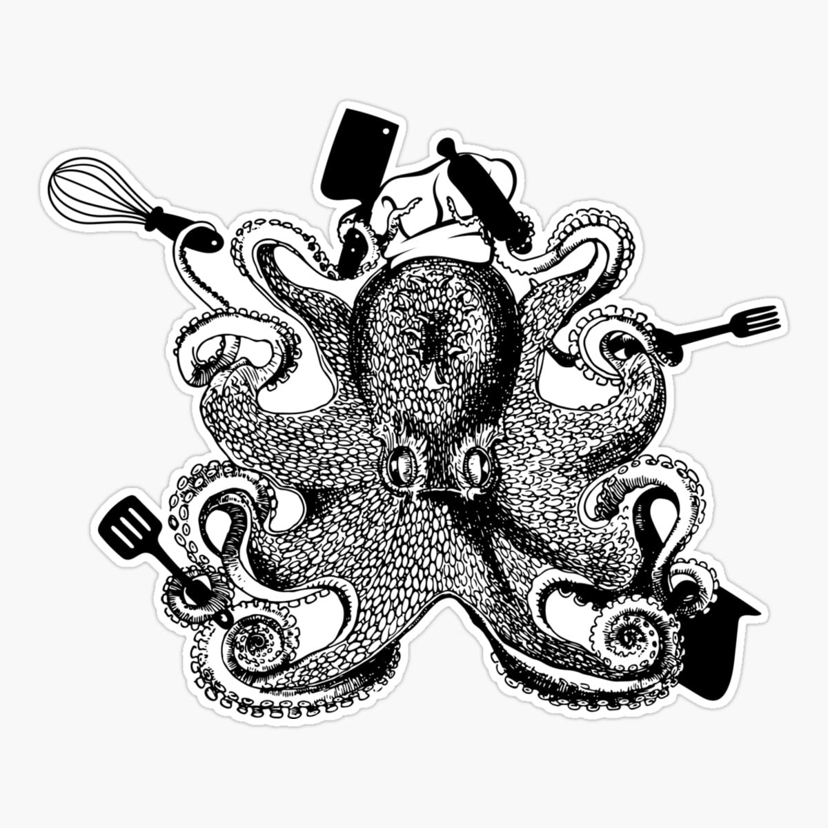 Maneki Octopus Che Sticker, Phone Decal Water Bottle Stickers Car ...