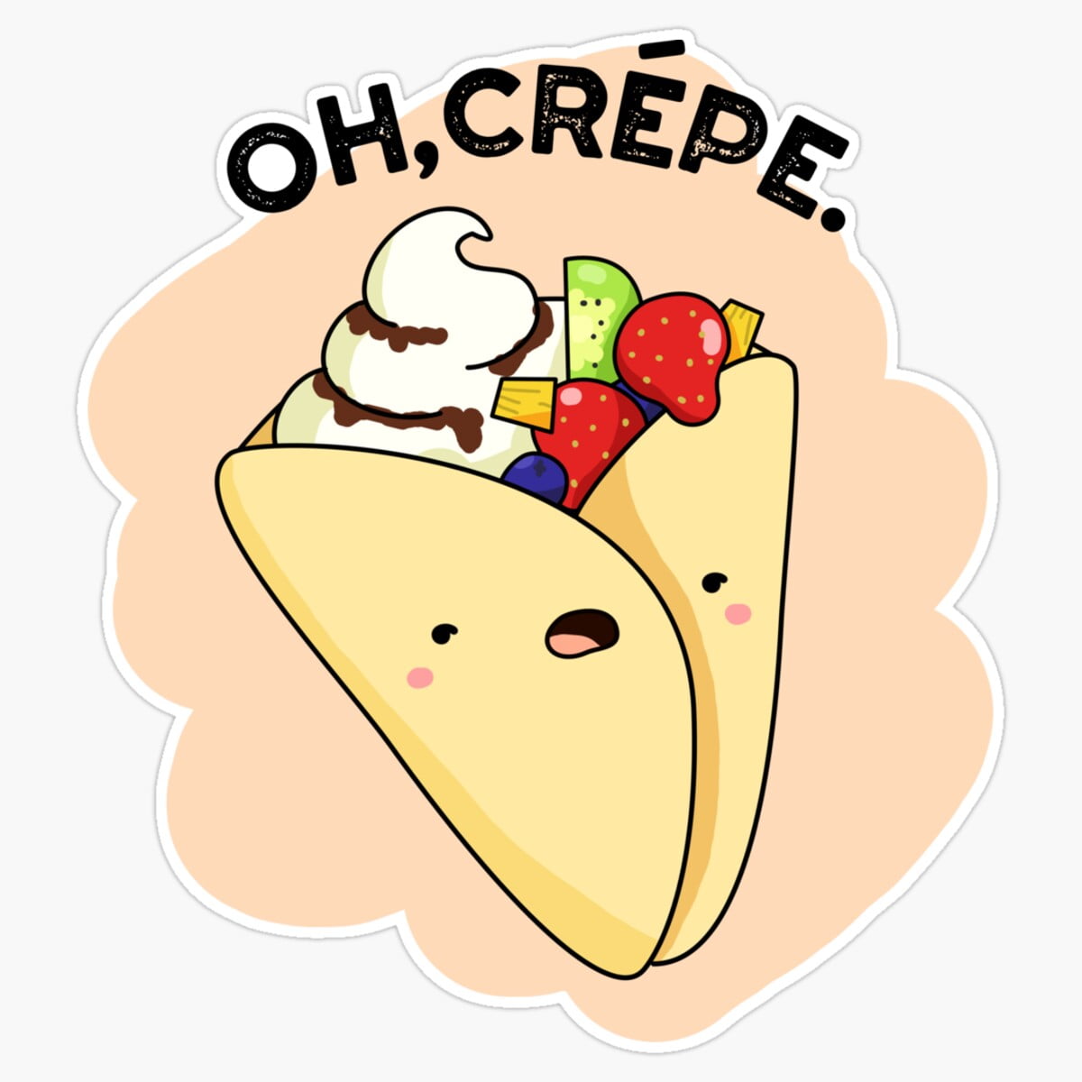 Maneki Oh Crepe Funny Food Puns Er, Phone Decal Water Bottle Stickers Car Decals, Funny Birthday ...