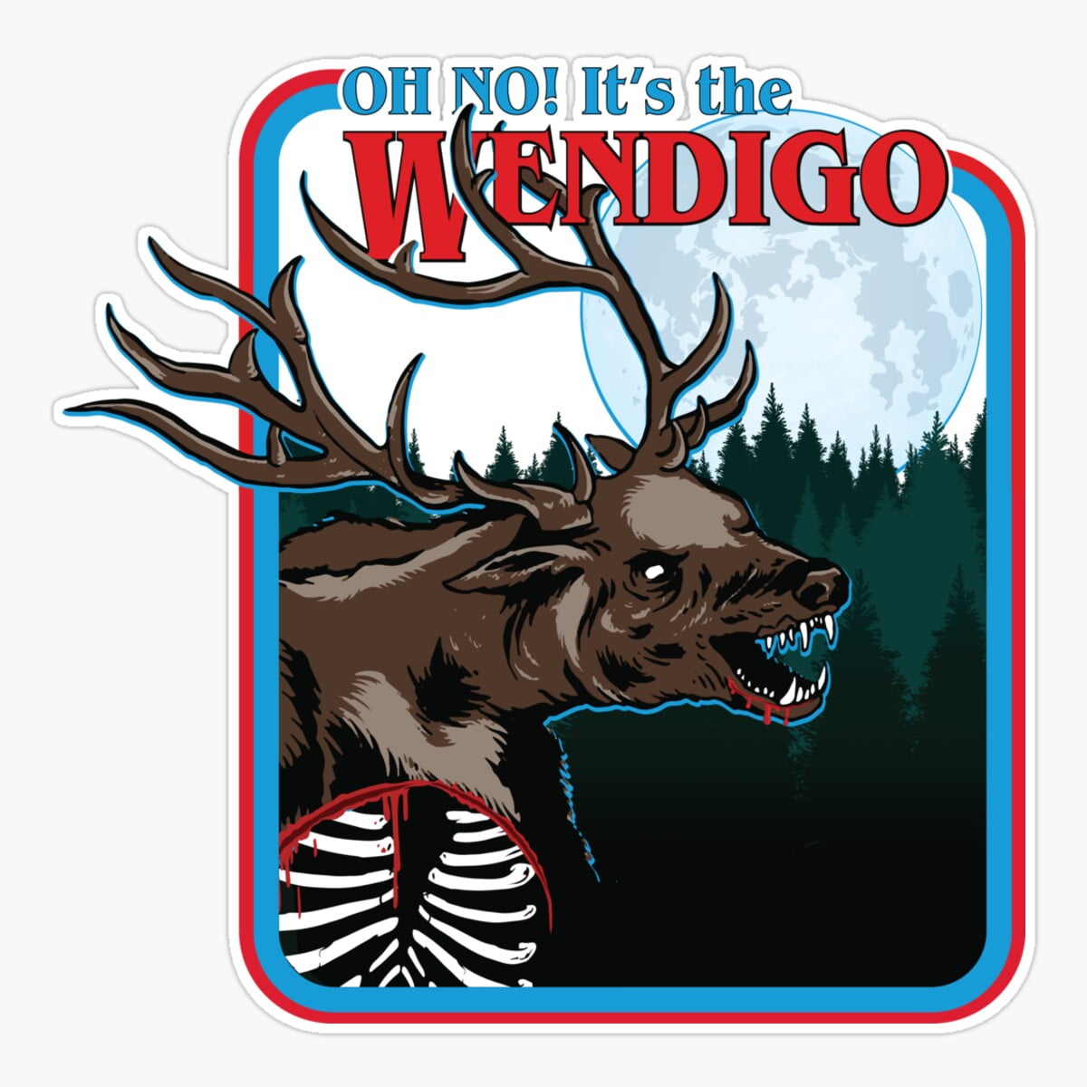 Maneki Oh No! It'S The Wendigo! Unny Wendigo Cryptid Er, Phone Decal Water Bottle Stickers Car ...